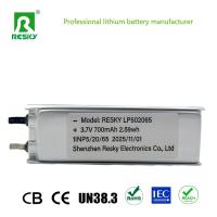 China Li-polymer Battery Cell 502065 3.7V 700mAh 2.59wh Rechargeable Lithium Batteries for sale