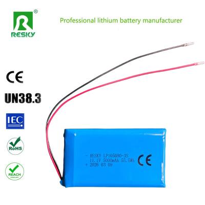 China Rechargeable Lithium Polymer Battery Pack 105080 115181 11.1V 5000mAh 55.5Wh For Power Bank for sale