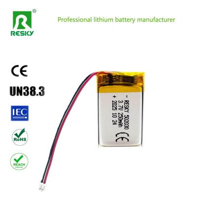 China Rechargeable Lipo Batteries 502030 3.7v 250mAh Lithium Ion Battery Cells For Audiovisual for sale