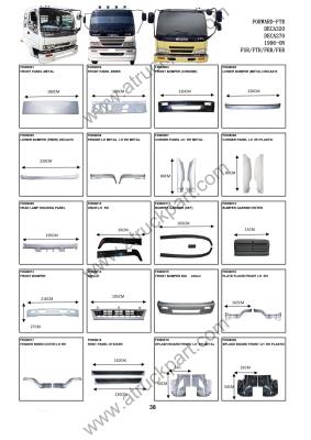 China ISUZU FORWARD FTR DECA320 DECA270 FSR  FRR Truck Spare Parts accesories body parts for sale