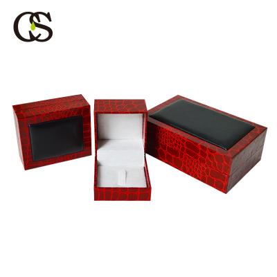 China CMYK Jewelry Gift Box Crocodile Texture Paper PU Leather Lip Wrist Jewelry Packaging for sale