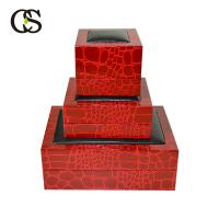 China CMYK Jewelry Gift Box Crocodile Texture Paper PU Leather Lip Wrist Jewelry Packaging for sale