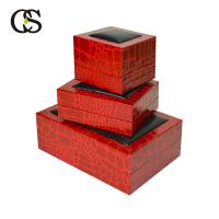 China CMYK Jewelry Gift Box Crocodile Texture Paper PU Leather Lip Wrist Jewelry Packaging for sale