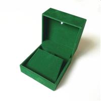 China Oem Green Velvet Jewelry Box With LED Light Earring Box Packaging for sale