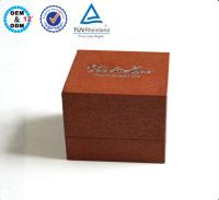 China Retro Plastic Jewelry Box Wooden Texture Paper Sliver Sticker Velvet Interior Jewelry Gift Packaging for sale