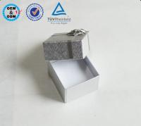 China Wooden Siver Iridescent Paper Jewelry Gift Boxes Matt Varnish With Ribbon Square Hat Packaging for sale