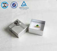 China Wooden Siver Iridescent Paper Jewelry Gift Boxes Matt Varnish With Ribbon Square Hat Packaging for sale