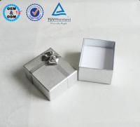 China Wooden Siver Iridescent Paper Jewelry Gift Boxes Matt Varnish With Ribbon Square Hat Packaging for sale
