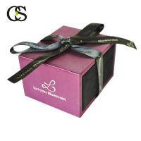 China Spot UV Velvet Jewelry Gift Boxes Purple Black With Ribbon Bow Drawer Retro Style for sale