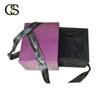China Spot UV Velvet Jewelry Gift Boxes Purple Black With Ribbon Bow Drawer Retro Style for sale