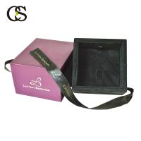 China Spot UV Velvet Jewelry Gift Boxes Purple Black With Ribbon Bow Drawer Retro Style for sale