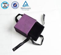 China Spot UV Velvet Jewelry Gift Boxes Purple Black With Ribbon Bow Drawer Retro Style for sale