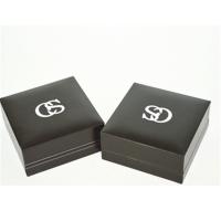 China Black Color Jewelry Plastic Gift Box Velvet Insert Silver Card Boarder Bangle Box for sale