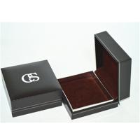 China Black Color Jewelry Plastic Gift Box Velvet Insert Silver Card Boarder Bangle Box for sale