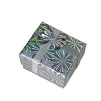 China Recyclable Silver Shiny Jewelry Paper Gift Box With Ribbon for sale