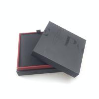 China Black Red Tactile Paper Jewelry Gift Boxes UV Stamping Earringss Ring PU Leather Insert for sale