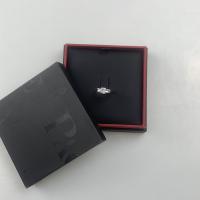 China Black Red Tactile Paper Jewelry Gift Boxes UV Stamping Earringss Ring PU Leather Insert for sale