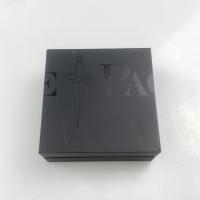 China Black Red Tactile Paper Jewelry Gift Boxes UV Stamping Earringss Ring PU Leather Insert for sale
