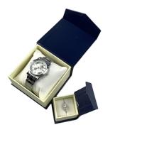 China Irregular Magnetic Closure Texture Paper Watch Box With Foam Pillow for sale