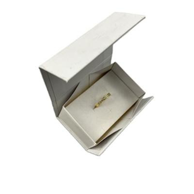 China Collapsible Paper Jewelry Gift Boxes With Foam Velvet Insert Gold Foil Logo for sale