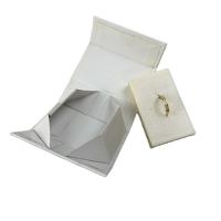 China Collapsible Paper Jewelry Gift Boxes With Foam Velvet Insert Gold Foil Logo for sale
