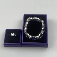 China Customized Yellow Stamping Purple Paper Hat Box Black Velvet Bangle Jewelry Pacakaging for sale