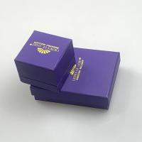 China Customized Yellow Stamping Purple Paper Hat Box Black Velvet Bangle Jewelry Pacakaging for sale
