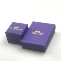 China Customized Yellow Stamping Purple Paper Hat Box Black Velvet Bangle Jewelry Pacakaging for sale