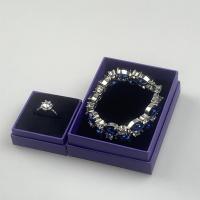 China Customized Yellow Stamping Purple Paper Hat Box Black Velvet Bangle Jewelry Pacakaging for sale