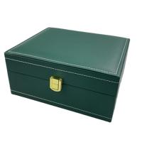 China Plastic Deluxe Jewelry Gift Boxes With Pearl Velvet Insert PU Leather Watch Box for sale