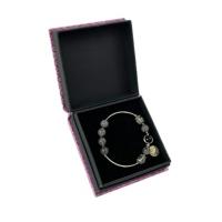 China Purple Clam Shell Paper Jewelry Gift Boxes With Foam Velvet Insert Bangle Packing for sale