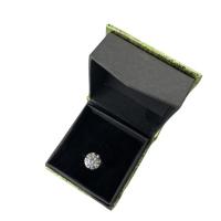 China Green Calico Paper Gift Box With Foam Insert Jewelry Ring Box for sale