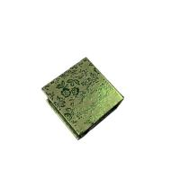 China Green Calico Paper Gift Box With Foam Insert Jewelry Ring Box for sale