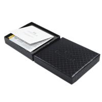 China Black 2cm Mailer Gift Box Grid Paper Embossed Logo Watch Packaing With Paper Card Cloth for sale
