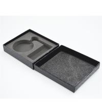 China Black 2cm Mailer Gift Box Grid Paper Embossed Logo Watch Packaing With Paper Card Cloth for sale