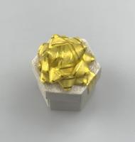 China Mini Golden Ribbon Hexagon Ring Box Bow White Texture Paper For Party Birthday Packaging for sale