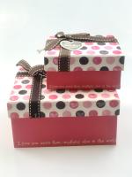 China Rectangle Paper Gift Packaging Box With Crossed Ribbon Bow For Candy Cosmetic for sale