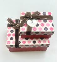 China Rectangle Paper Gift Packaging Box With Crossed Ribbon Bow For Candy Cosmetic for sale