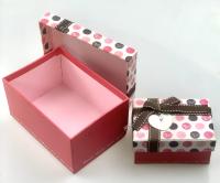 China Rectangle Paper Gift Packaging Box With Crossed Ribbon Bow For Candy Cosmetic for sale