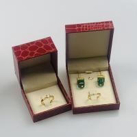 China Red Crocodile Soft Insert Paper Gift Packaging Box Wrist Jewelry Ring Earring Bangle Display for sale