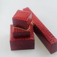 China Red Crocodile Soft Insert Paper Gift Packaging Box Wrist Jewelry Ring Earring Bangle Display for sale