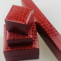 China Red Crocodile Soft Insert Paper Gift Packaging Box Wrist Jewelry Ring Earring Bangle Display for sale