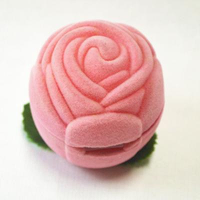 China Mini Rose Shape Pink Velvet Jewelry Gift Boxes For Party Valentine for sale