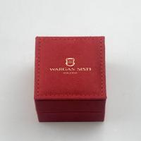 China Square Velvet Earring Box Wine Red Suede Gold Foil Custom Logo Printed Jewelry Packaging for sale