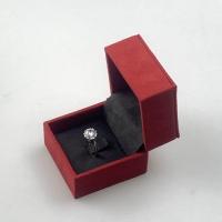 China Square Velvet Earring Box Wine Red Suede Gold Foil Custom Logo Printed Jewelry Packaging for sale