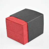 China Red Blue Color Suede Jewelry Box Custom Designed For Ring With Foil Stamping Logo for sale