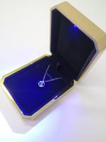 China Luxury LED Light Box Jewelry Box Octangle Necklace Stoving Varnish Box With Blue Light for sale