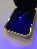 China Luxury LED Light Box Jewelry Box Octangle Necklace Stoving Varnish Box With Blue Light for sale