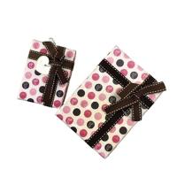 China OEM Paper Gift Hat Box Ribbon Polka Dot Decoration Without Insert for sale