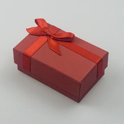 China Rectangle Red Paper Gift Packaging Box With Ribbon Foam Insert For Candy Jewelry for sale